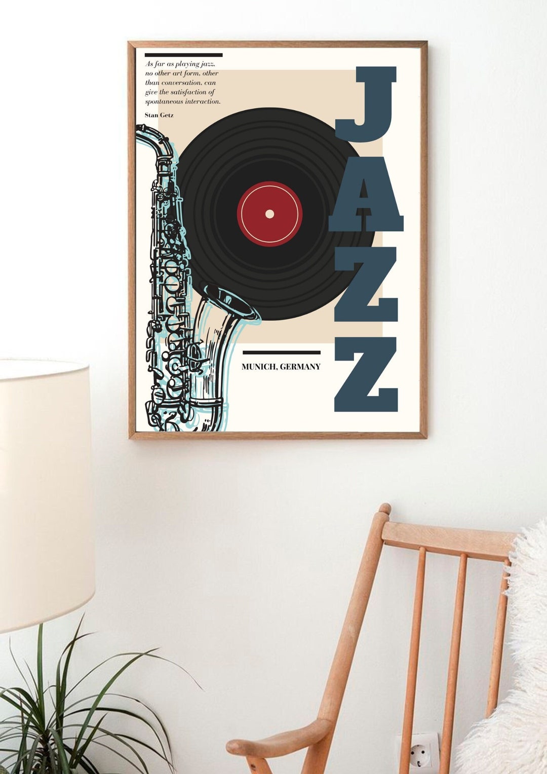 Printable Vintage Wall Decor, Musical Wall Art, Digital Jazz Print ...