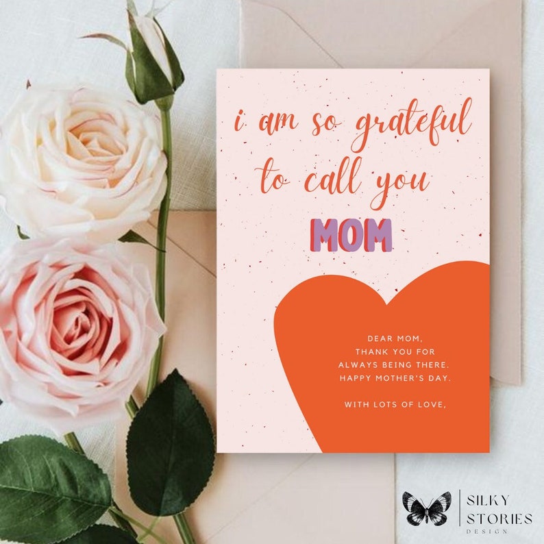 Printable Mother's Day Card: Grateful Mom Message (PDF & PNG) - Etsy