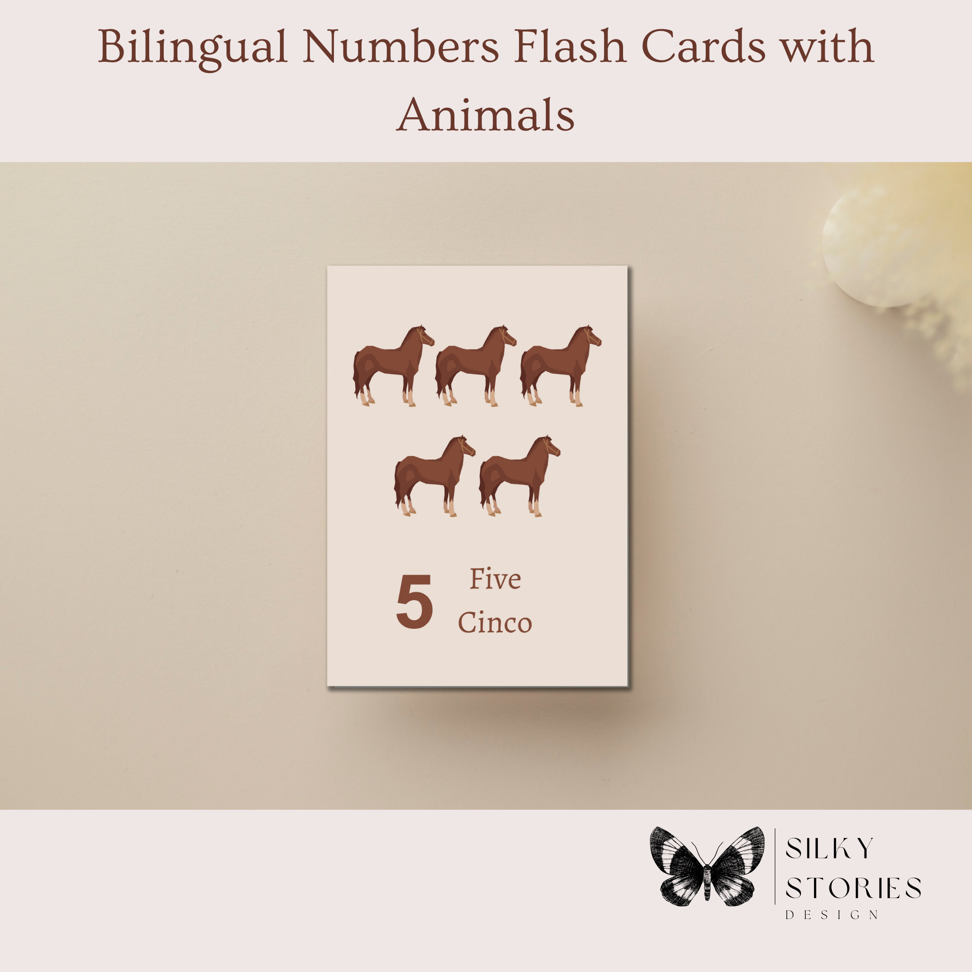 Printable Bilingual Flash Card Educational Card Set Numbers - Etsy
