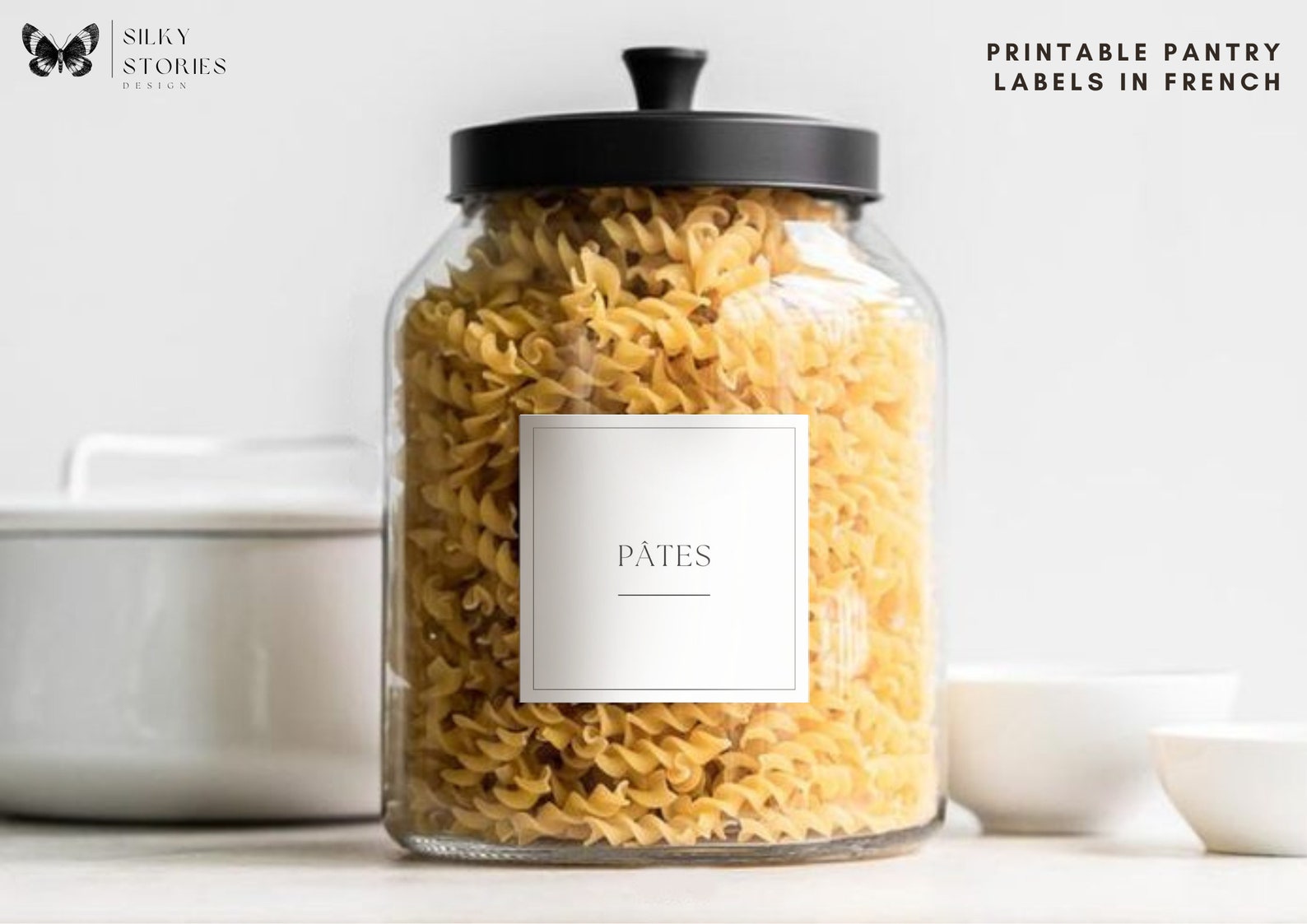 Printable French Kitchen Labels, Minimalist Pantry Stickers ...