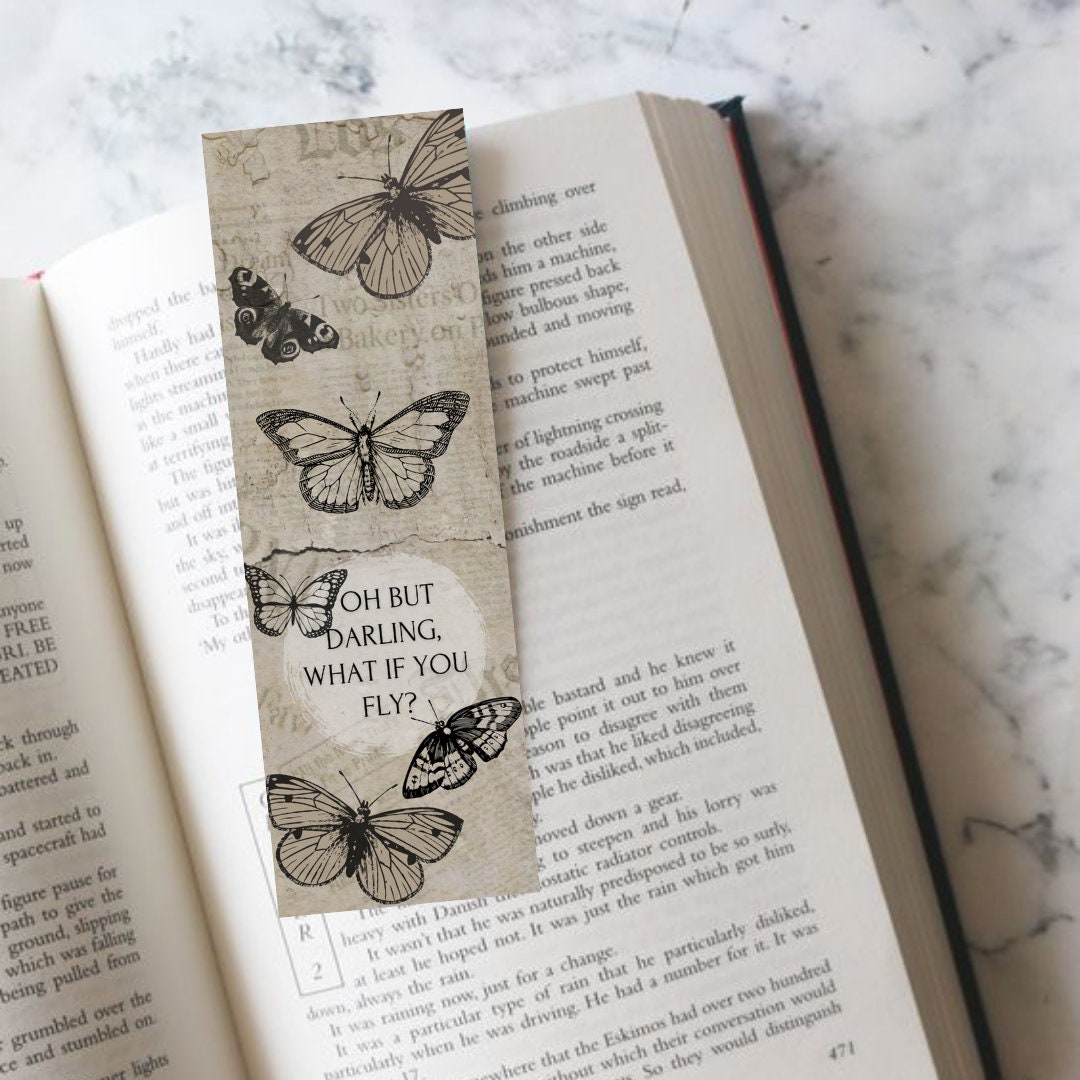 Printable Vintage Butterfly Bookmarks With Inspiring Quotes - Etsy