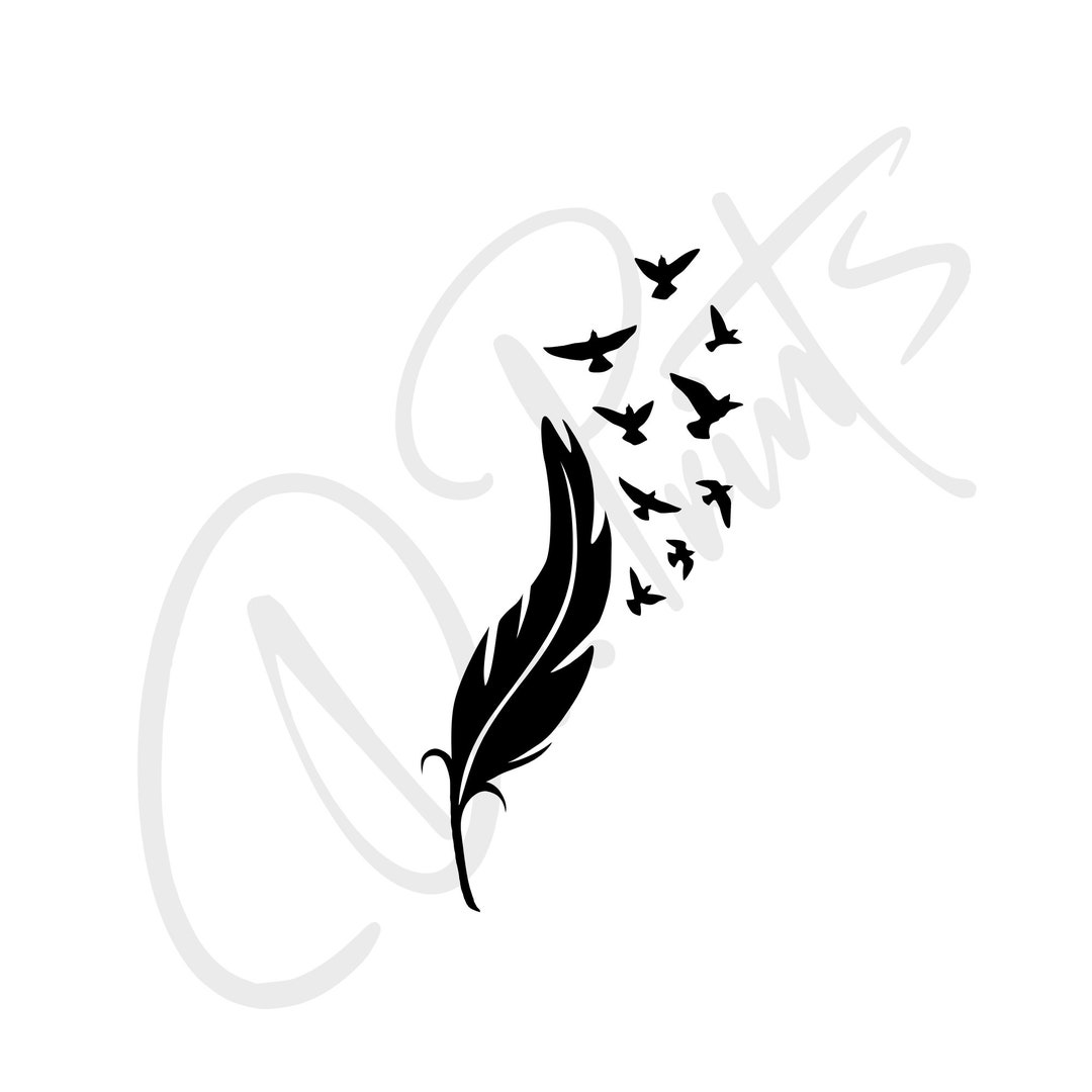 Car Window Decal, Feather and Birds Decal Feather Decal Feather Sticker ...