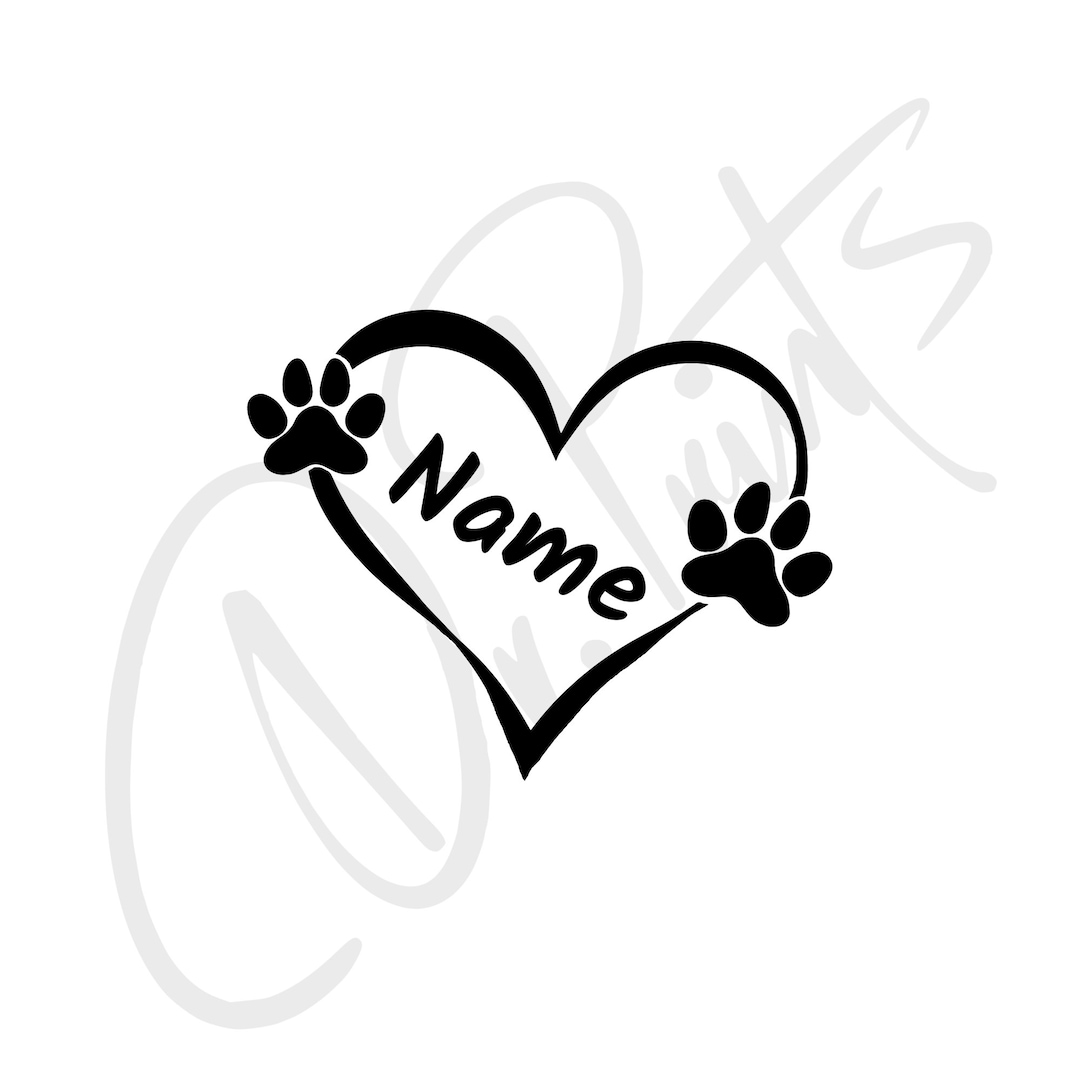 Dog Name Decal Dog Name Sticker Dog Name Car Decal Paw Decal Pet Decal ...