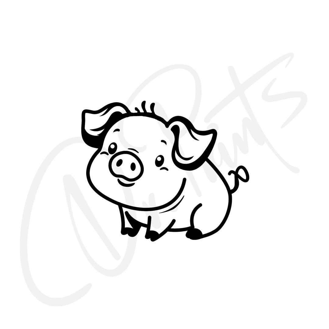Piggy Decal Piggy Sticker Little Piggy on Board Piggy Car Decal Cute ...