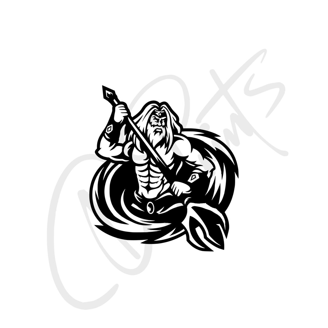 Poseidon Decal Poseidon Sticker Poseidon Car Sticker Poseidon Car Decal Greek God Decal Greek ...