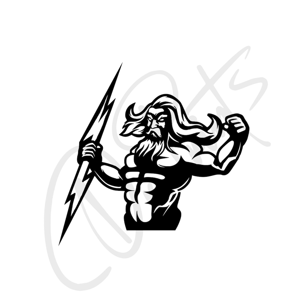 Zeus Decal Zeus Sticker Zeus Car Sticker Zeus Car Decal Greek God Decal ...