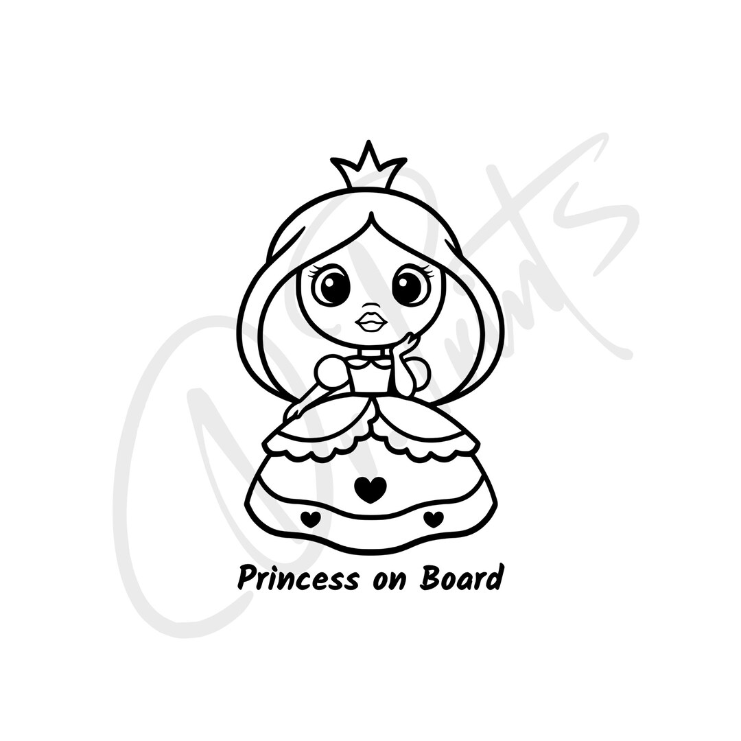 Princess Car Decal Princess in Car Princess on Board Princess Car ...