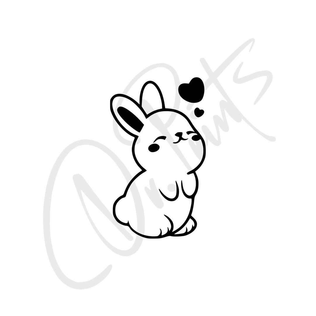 Cute Bunny Decal Cute Bunny Sticker Bunny Car Decal Bunny Car Sticker ...