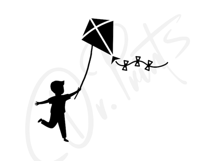 Boy With Kite Stencil, Reusable Boy With Kite Stencil, Art Stencil, DIY ...