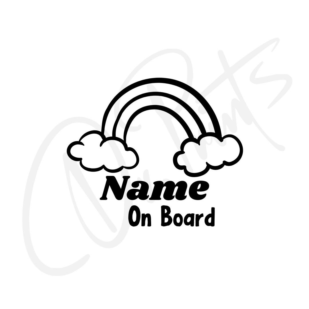 Baby Decal Baby in Car Rainbow Car Sticker Rainbow Car Decal Baby on ...