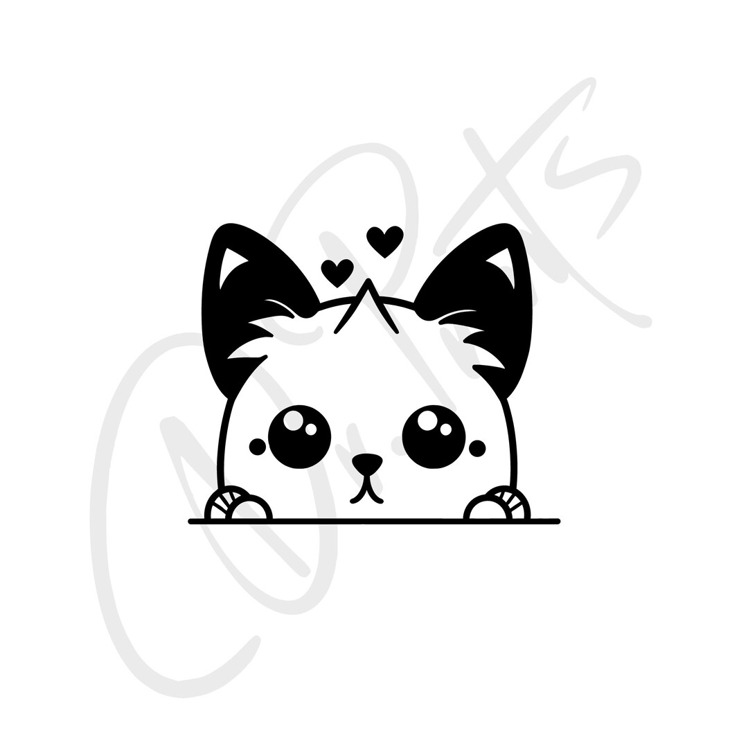 Peeking Cat Decal Peeking Car Sticker Peeking Sticker Peeking Decal ...