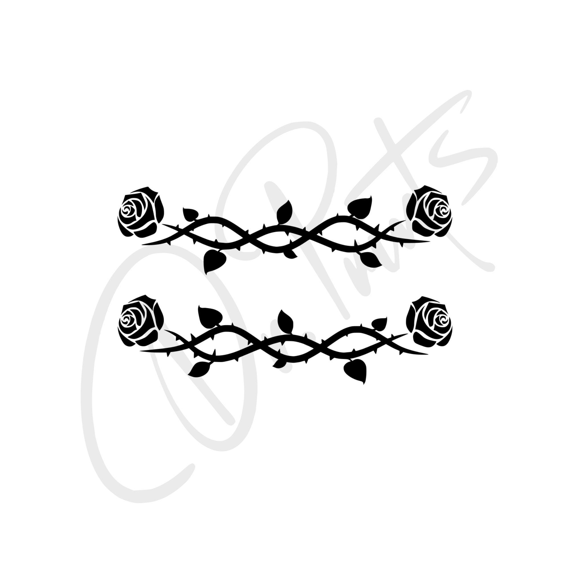 Rose Stripe Car Decal Rose Thorn Stripe Decal Rose Decal Rose Sticker ...