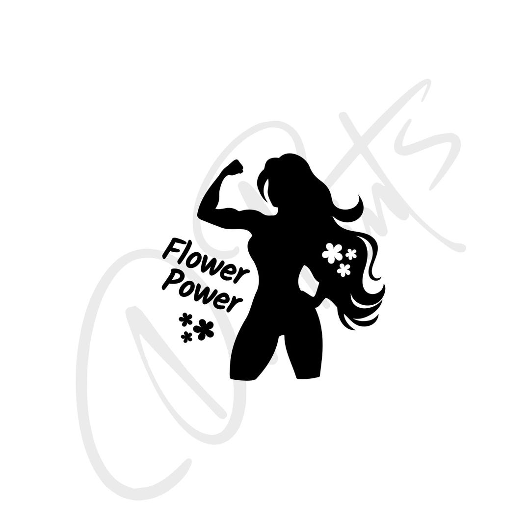 Flower Power Decal Personalized Text Flower Power Sticker Strong Woman ...