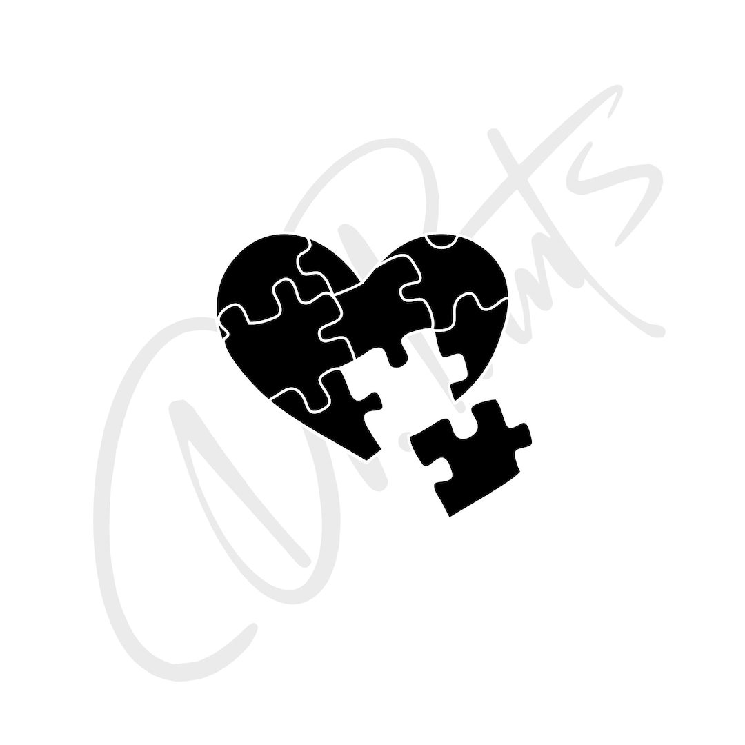 Heart Car Decal Heart Puzzle Decal Heart Car Sticker Heart Puzzle ...
