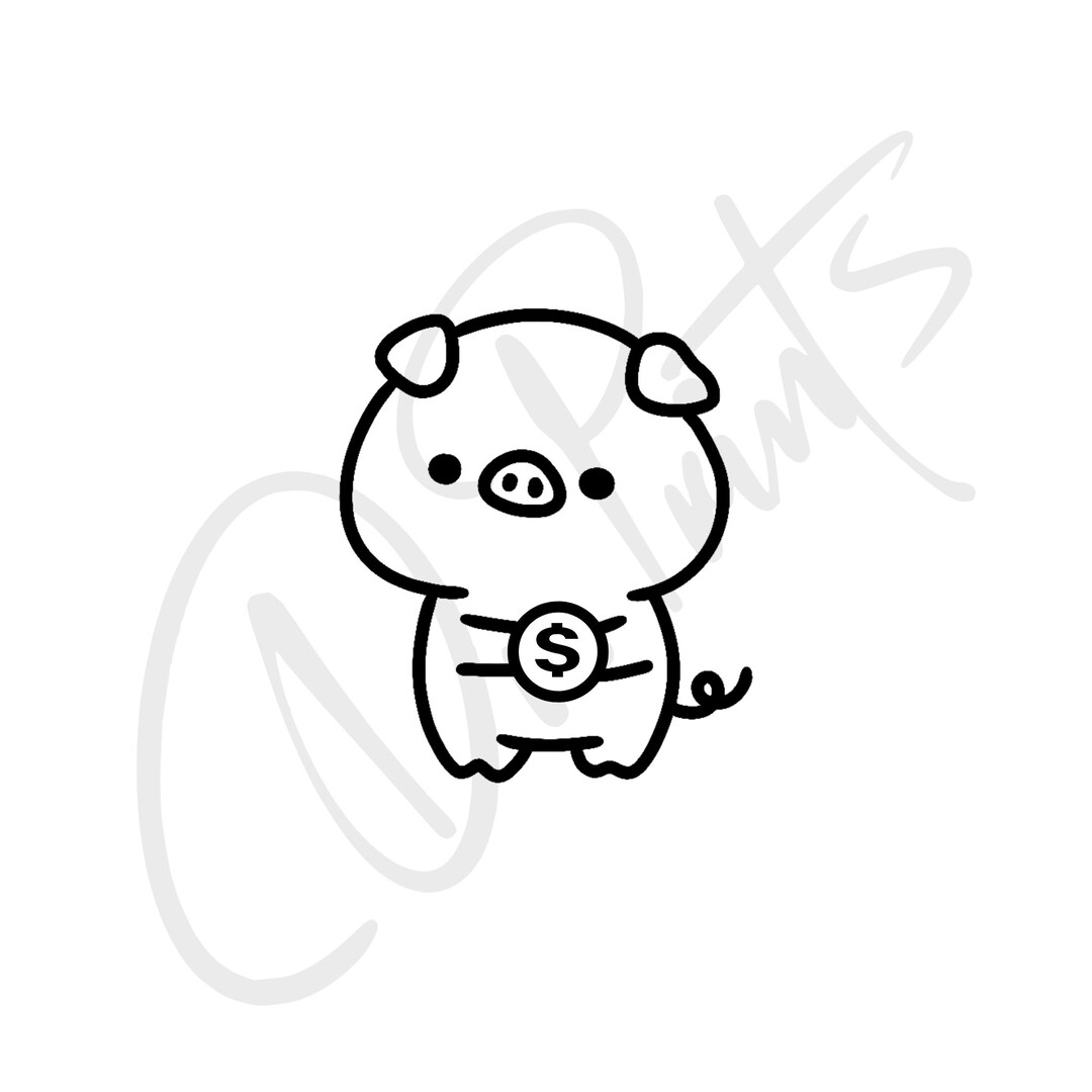 Pig Decal Pig Sticker Dollar Pig Decal Euro Pig Decal Money Box Pig ...
