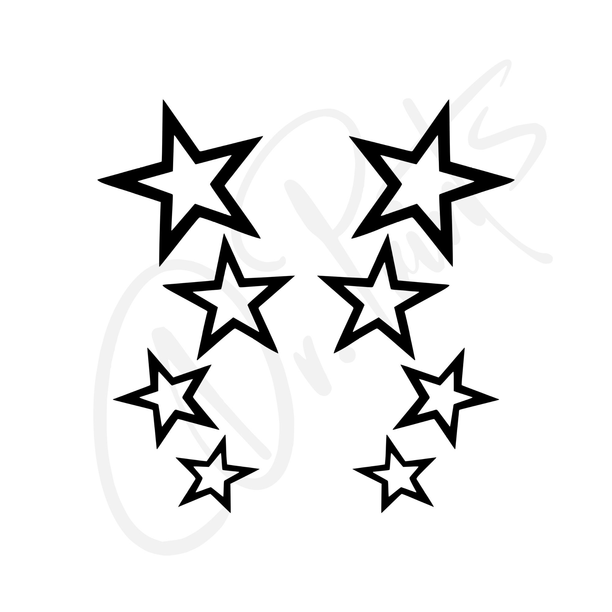 Stars Set Decal Stars Set Car Stickers Bike Decal Bike Sticker Stars ...