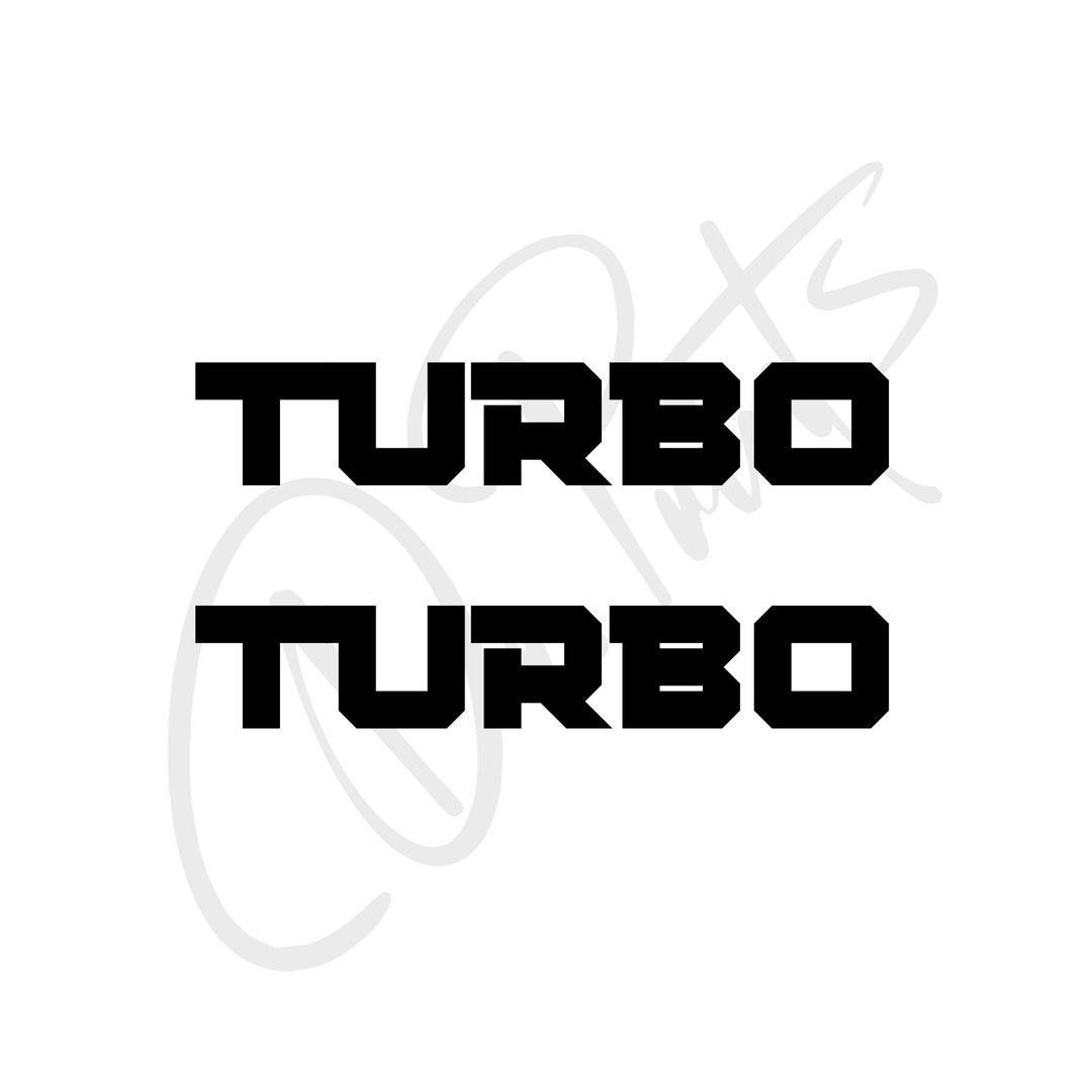 Turbo Car Decal Turbo Car Sticker Turbo Decal Turbo Sticker Set of 2 - Etsy