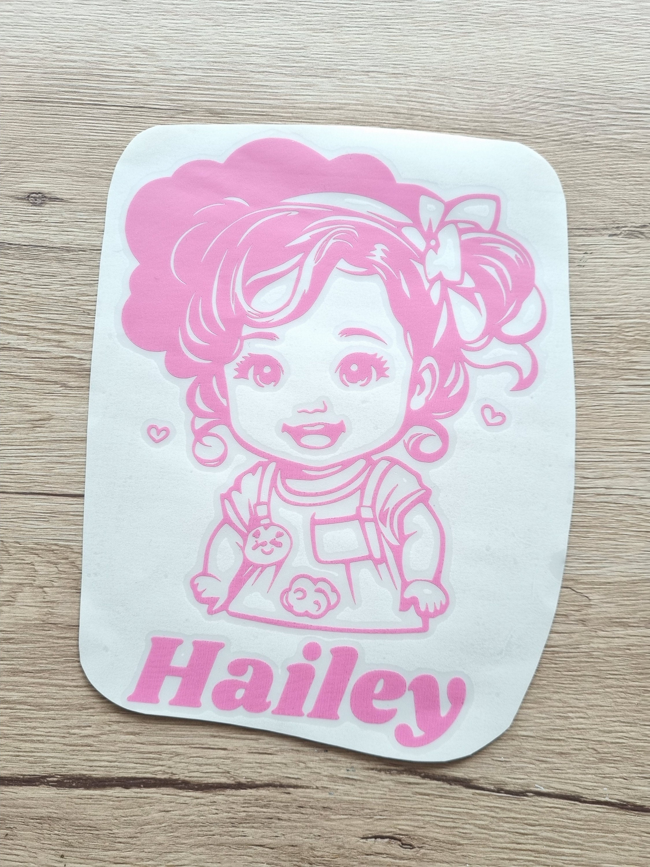 Little Girl on Board Car Decal Baby Girl Decal Baby on Board Decal Cute ...