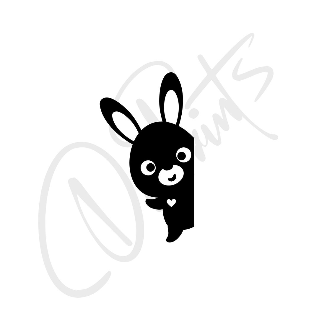 Hiding Decal Hiding Car Decal Hiding Sticker Bunny Car Decal Rabbit ...