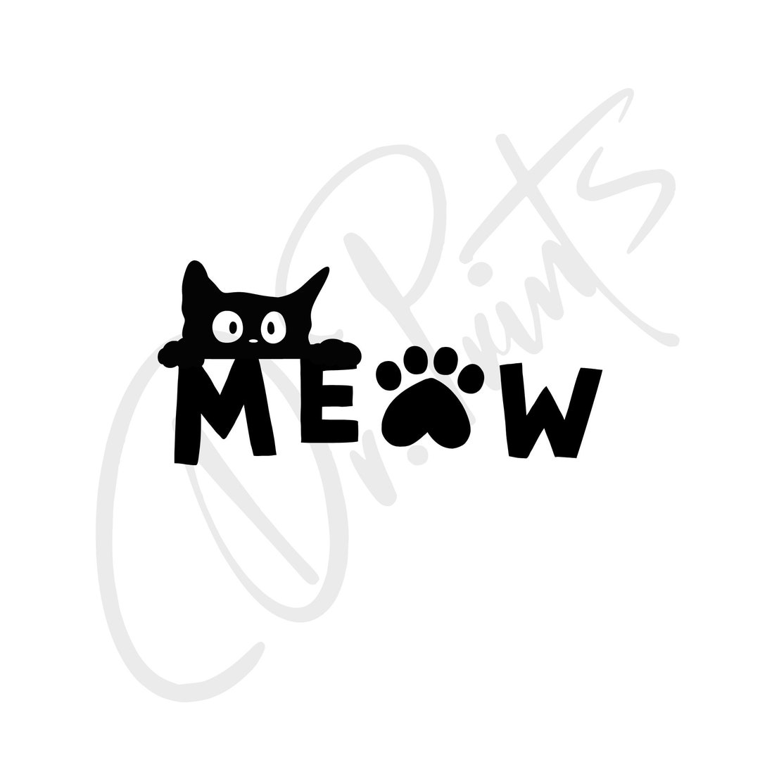 Meow Decal Meow Sticker Cat Sticker Cat Decal Cat Car Decal Cat Car ...