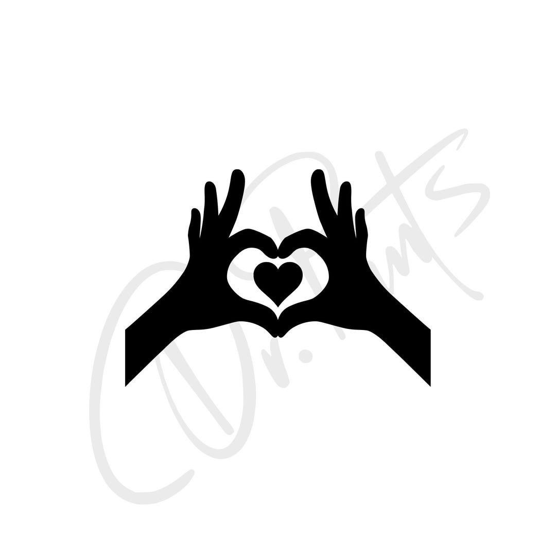 Heart Hands Decal Heart Hands Sticker Heart Sign Car Sticker Heart Car ...