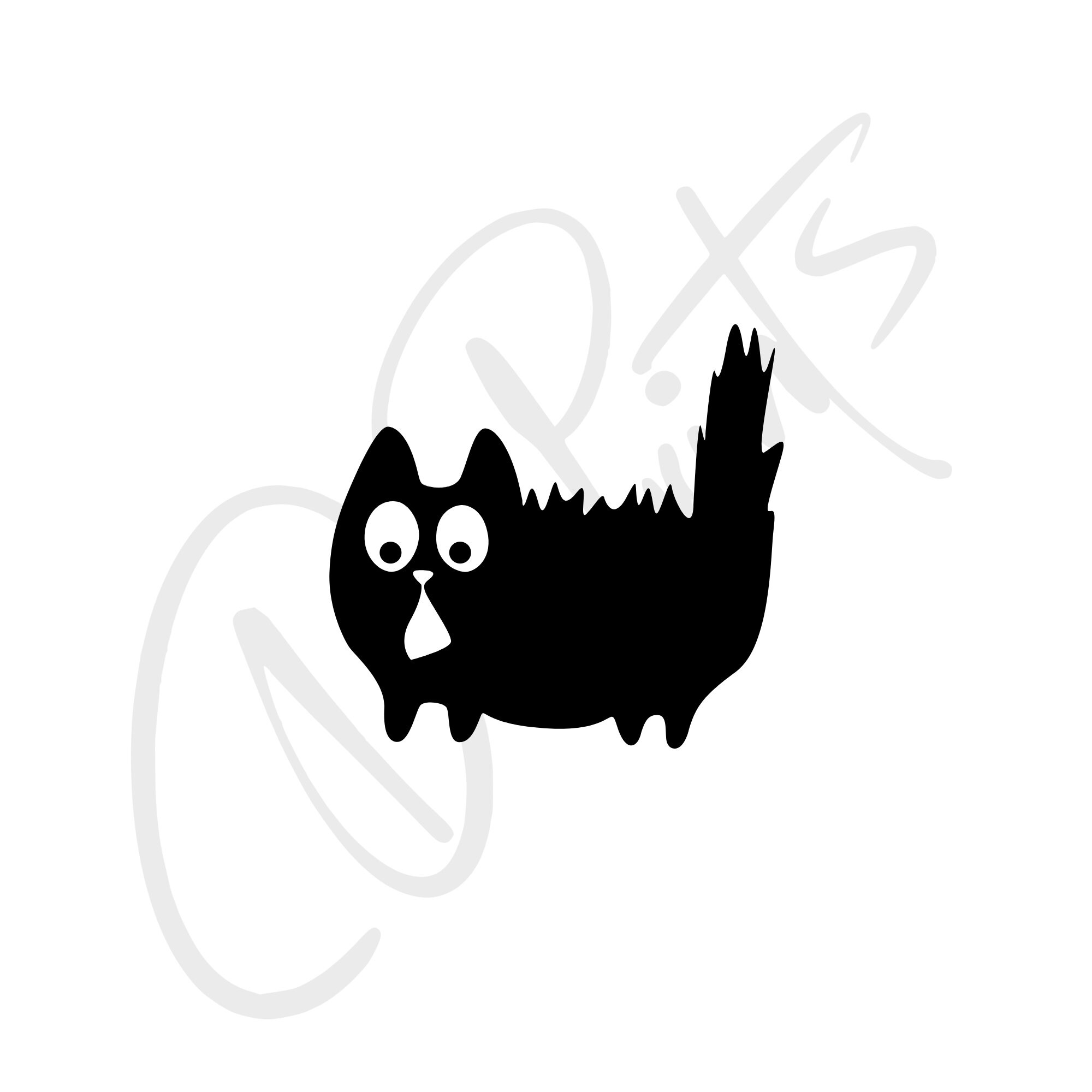 Cat Car Sticker Cat Car Decal Scared Cat Decal Scared Cat Sticker Funny ...