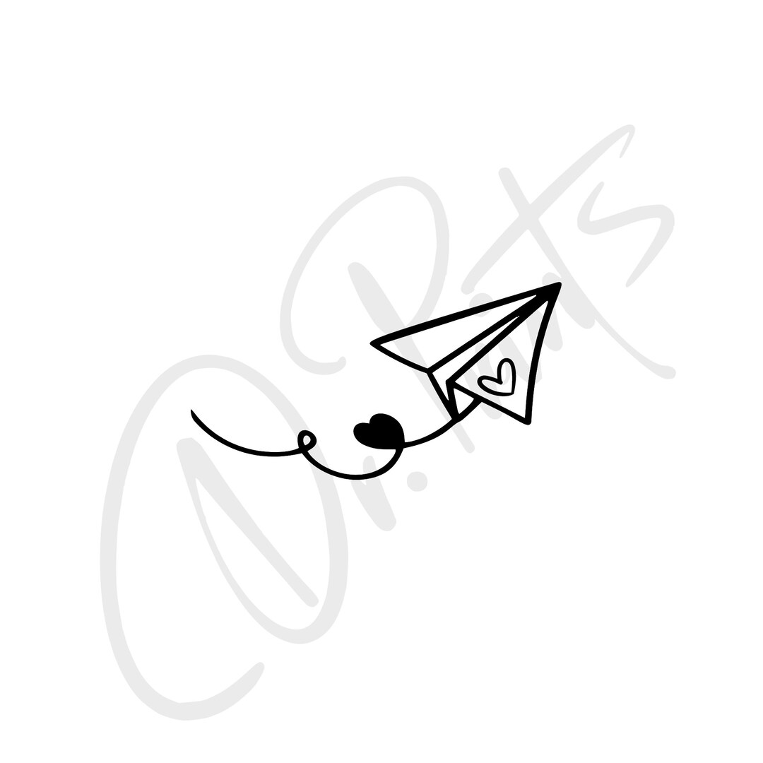 Paper Plane Decal Plane Car Sticker Paper Plane Sticker Plane Heart ...