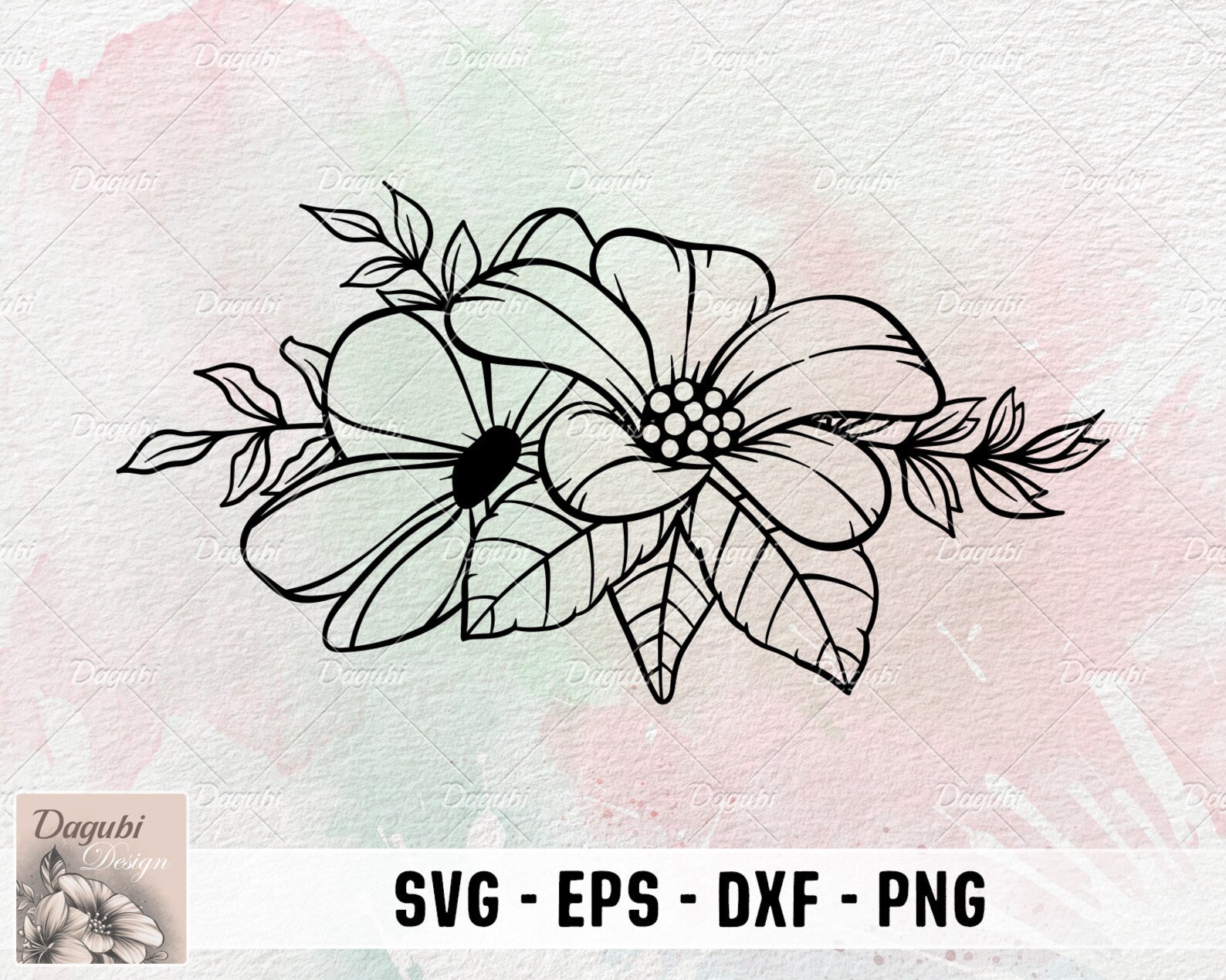 SVG Flower Bouquet Simple Flower Svg File Flower SVG Shirt Design ...