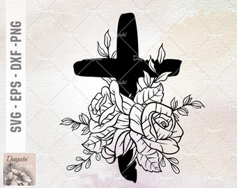 Cross With Roses - Etsy Canada