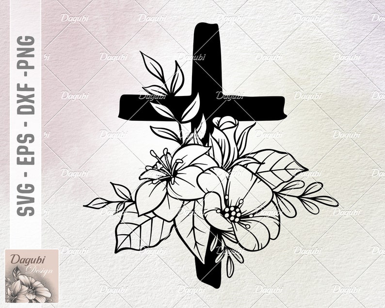 Cross With Wild Flowers Arrangement Svg Cut File for Easter - Etsy