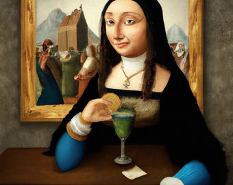 Mona Lisa Drinking - Etsy
