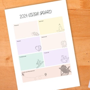 2024 Vision Board, New Years Resolution Planning, Digital Download ...