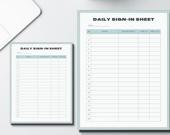 Printable Sign-in Sheet. - Etsy UK
