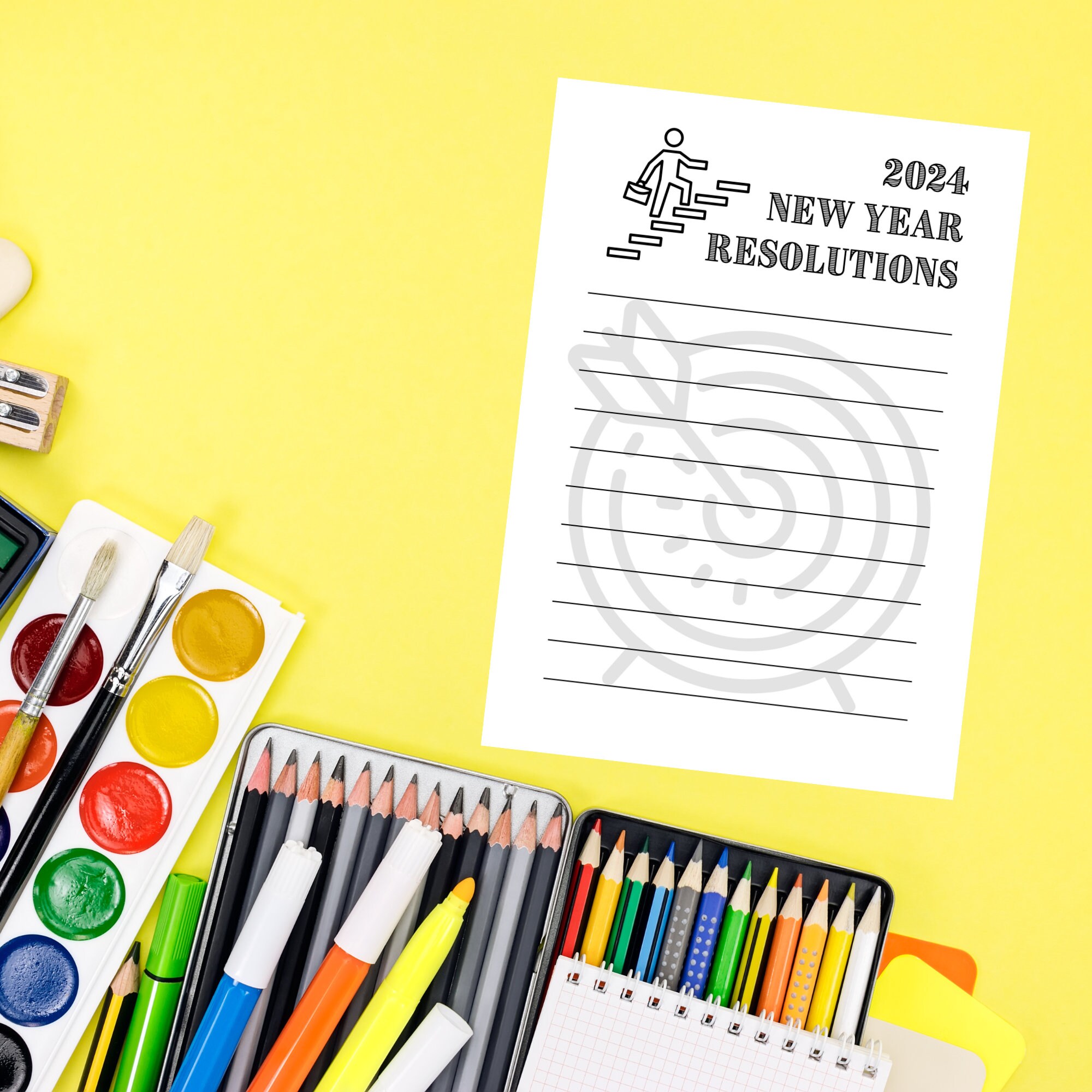 Printable 2024 Resolutions, Digital Download, Printable New Year ...