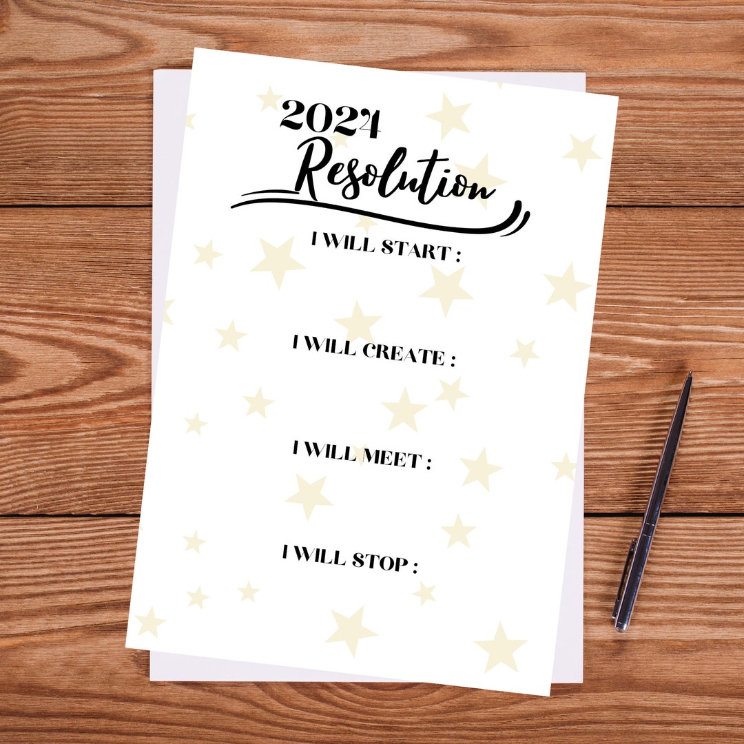Printable 2024 Resolution Sheet, Goal Planner, Digital Download ...