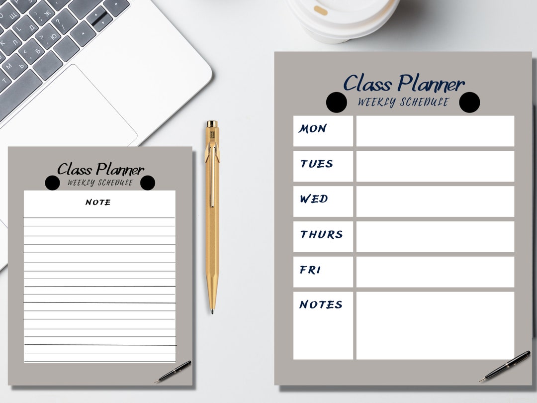 Class Planner Printable, High School Student and College Student ...