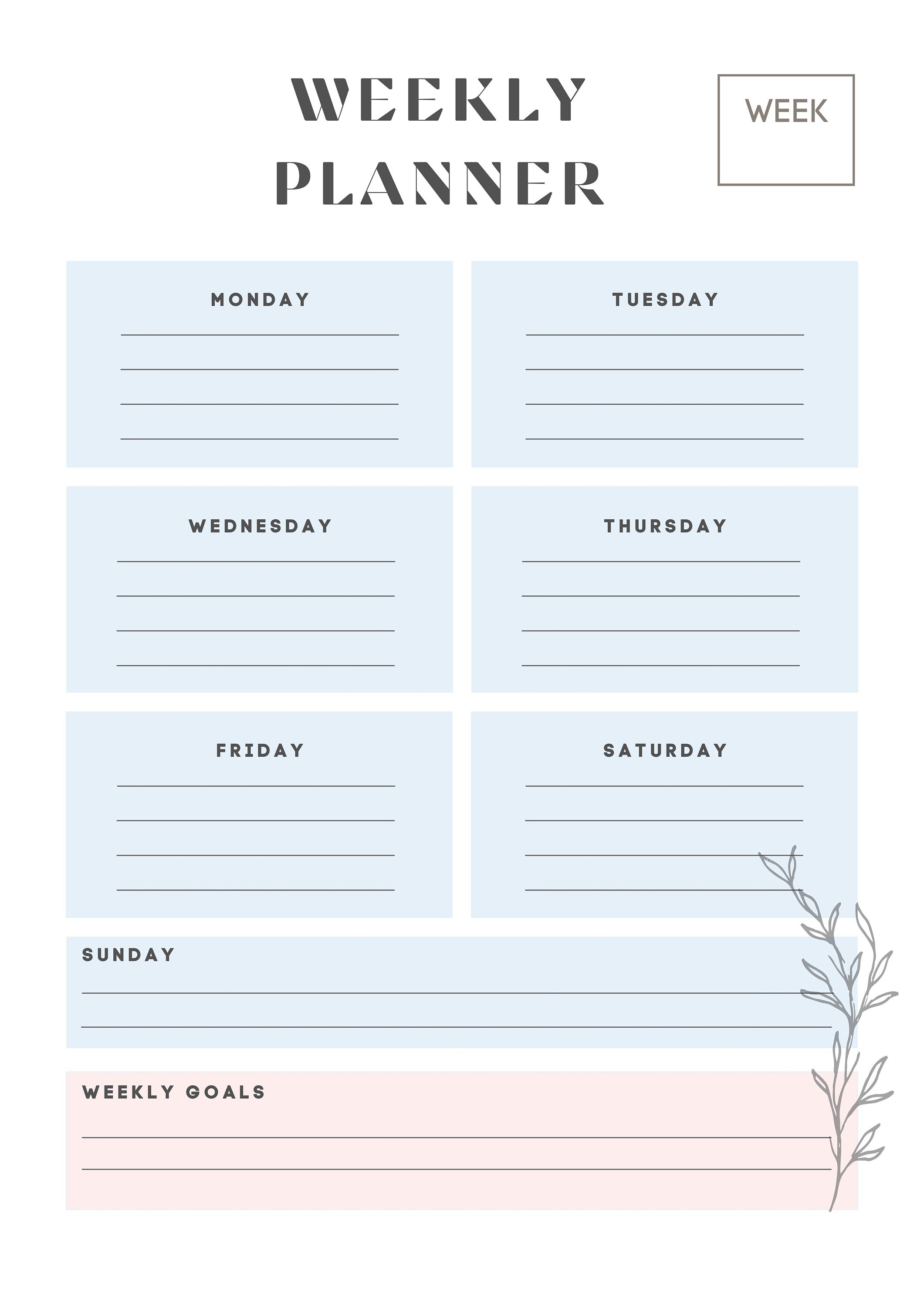 Printable Daily, Weekly, Monthly Goal Planner Sheet, Digital Download ...