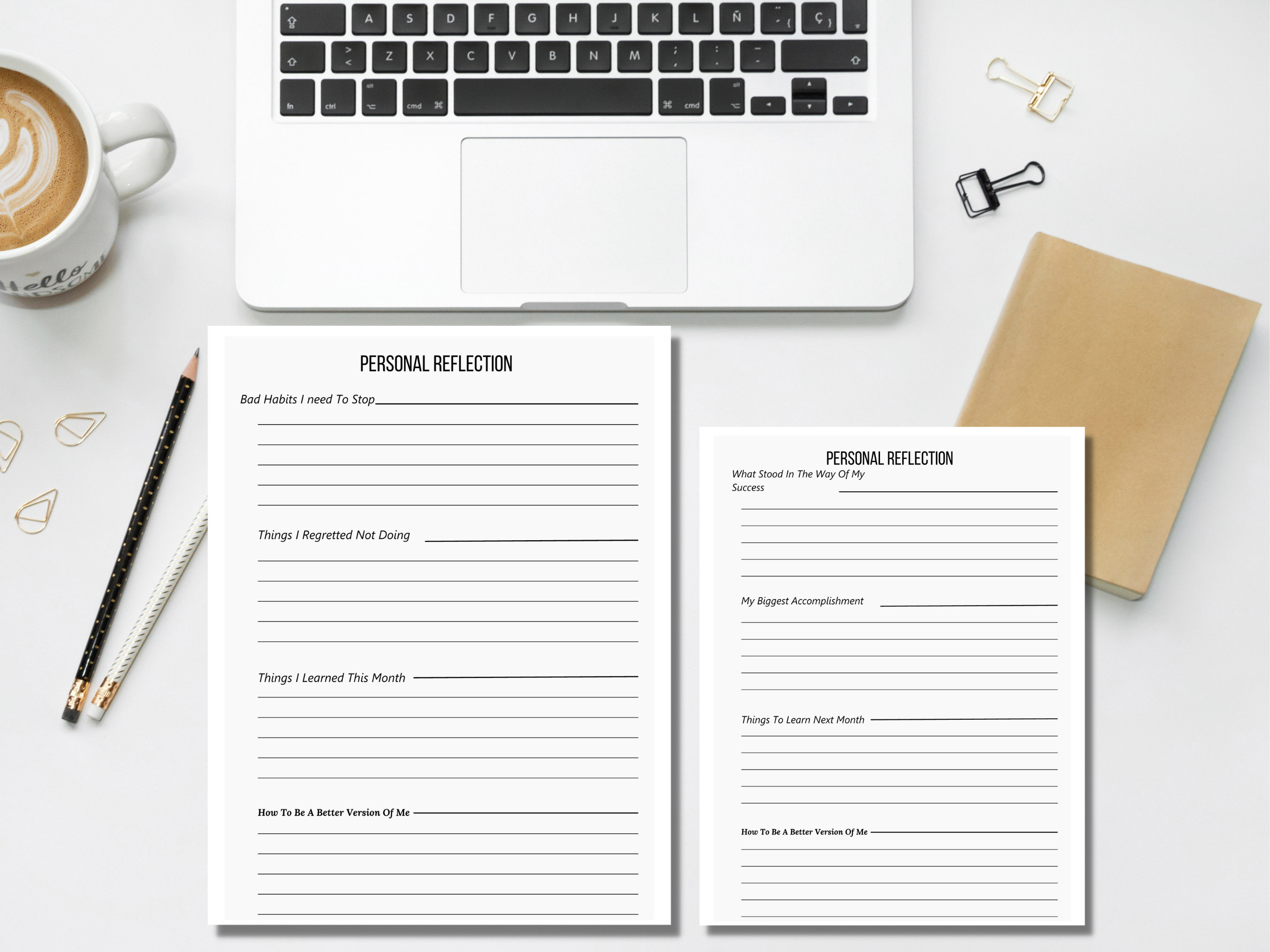 Self Reflection Planner, Printable Daily Reflection Journal, Printable ...
