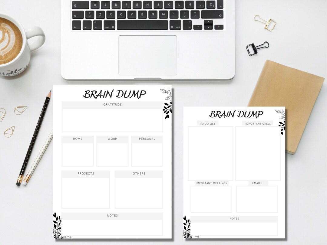 Minimalist Brain Dump Printable, Brain Dump, Thought Organizer, Brain ...