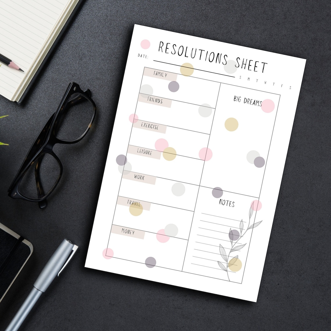 Printable New Year Resolutions Pdf, Printable Goal Planner Sheet ...
