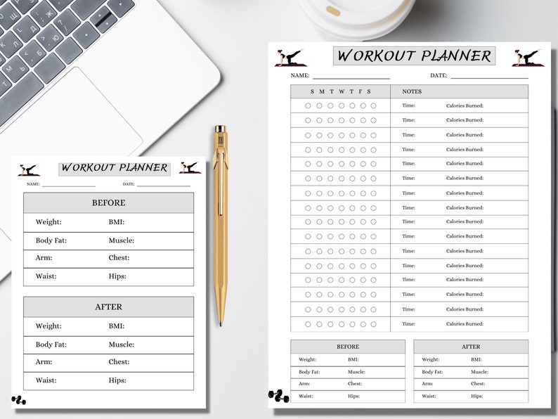 Workout Tracker Printable, Daily Exercise Planner, Weekly Workout ...