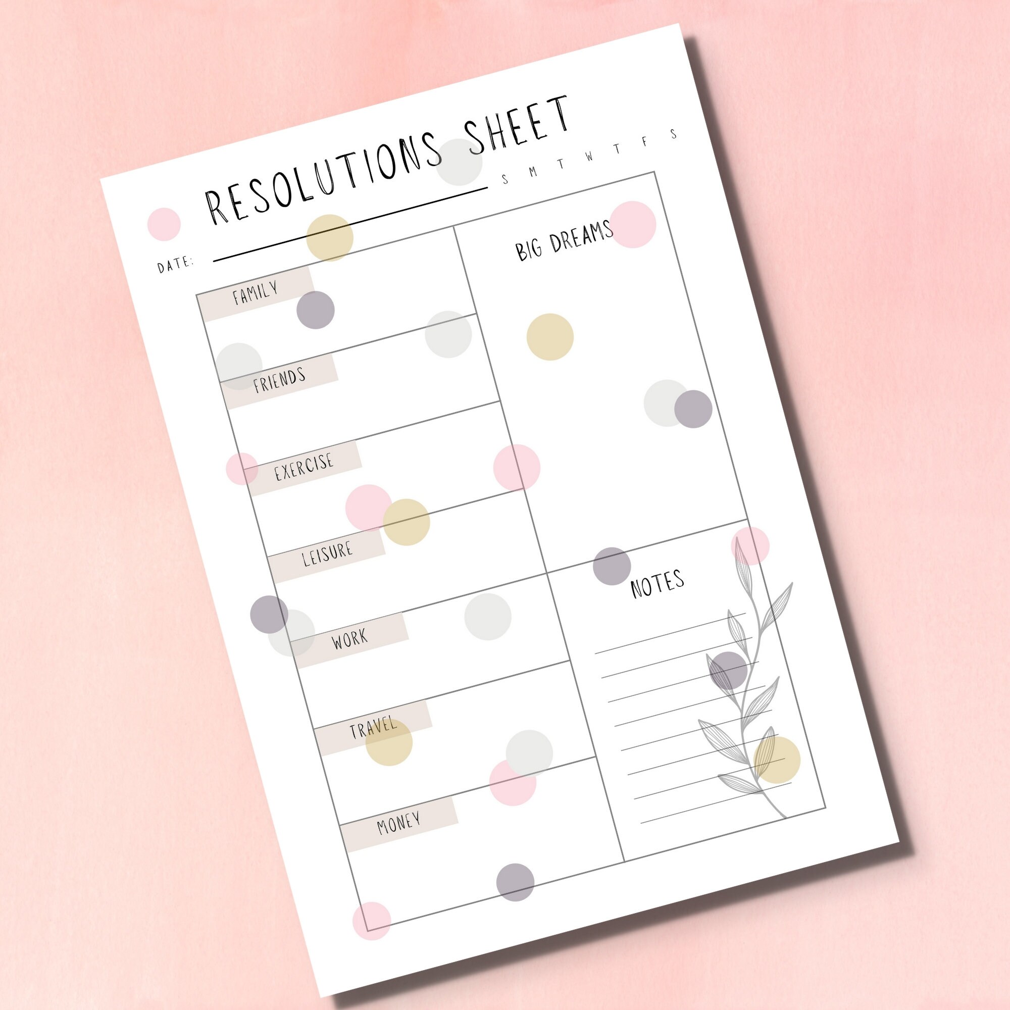 Printable New Year Resolutions Pdf, Printable Goal Planner Sheet ...