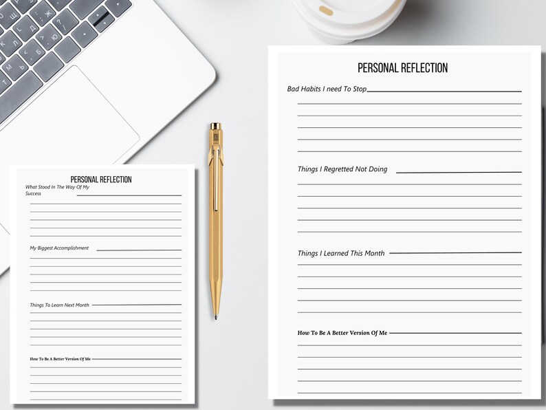 Self Reflection Planner, Printable Daily Reflection Journal, Printable ...