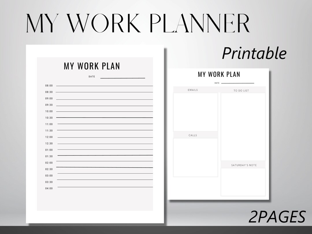 Printable Work Planner Printable Work Organizer Office Task Planner ...