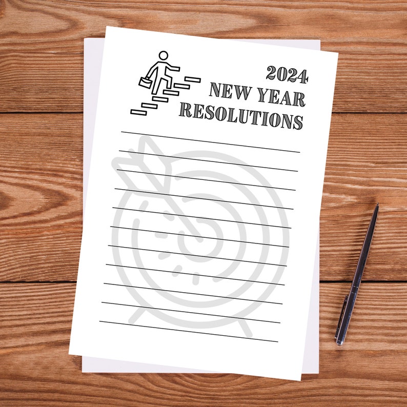 Printable 2024 Resolutions, Digital Download, Printable New Year ...