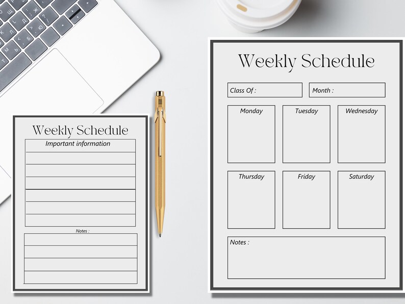 Weekly Schedule, Weekly Planner Printable, Week at a Glance, Weekly to ...