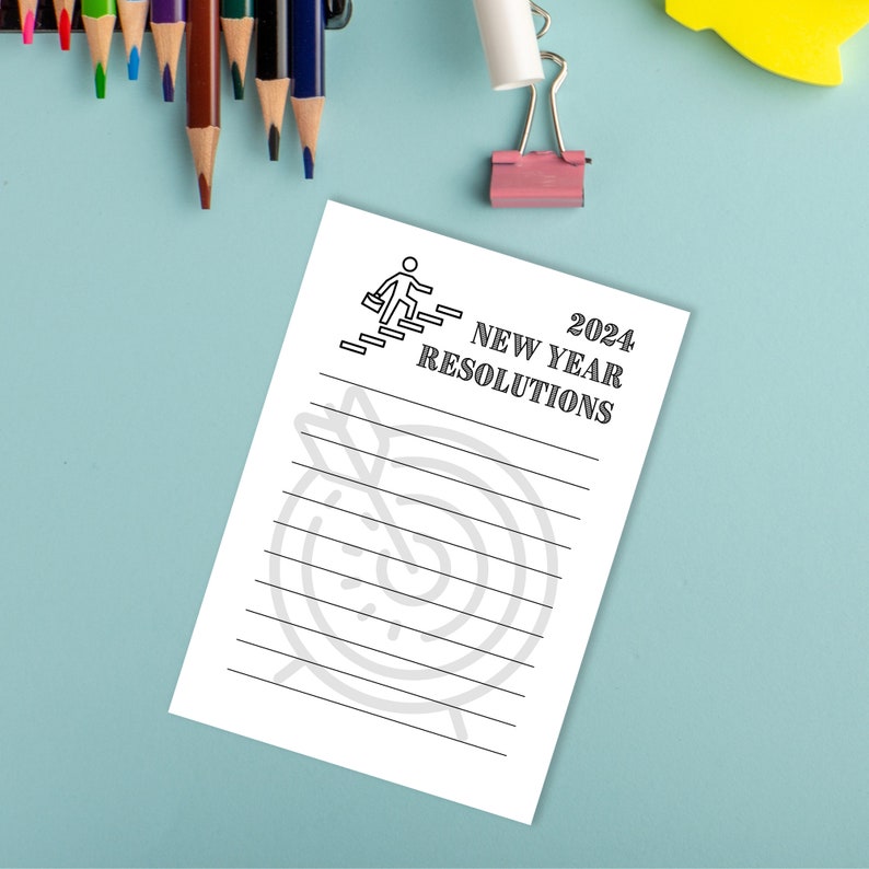 Printable 2024 Resolutions, Digital Download, Printable New Year ...