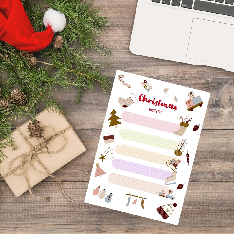Printable Christmas Wish List, Letter to Santa, Digital Download ...