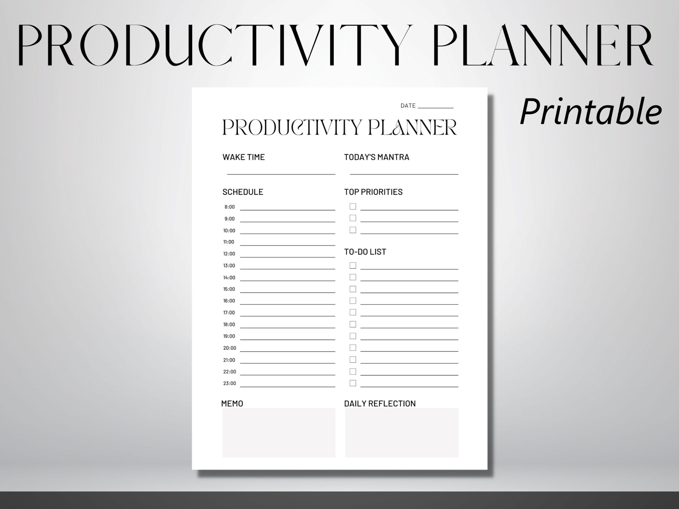 PRODUCTIVITY PLANNER Printable Daily Productivity Weekly - Etsy
