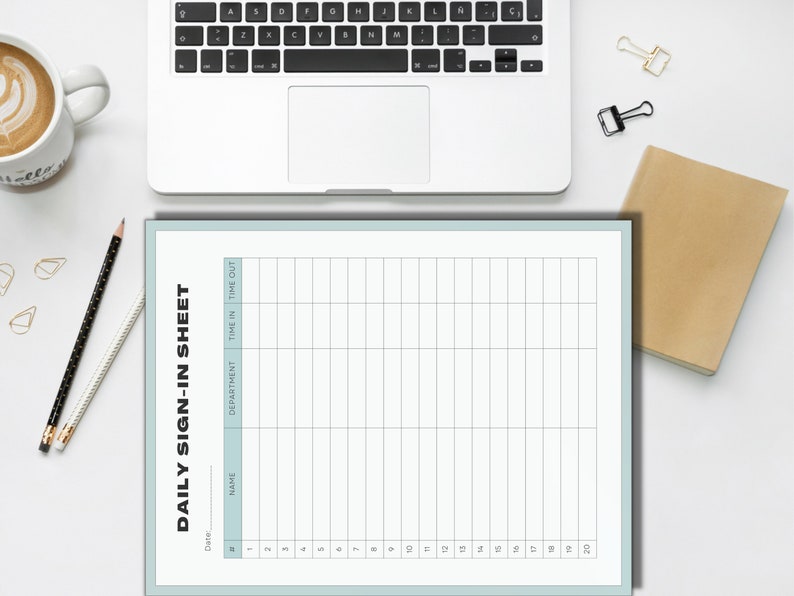 Printable Sign in Sheet, Instant Download, Welcome Sign in Sheet ...